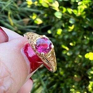 Kabana | Jewelry | Kabana Vintage 4k Yellow Gold Pink Tourmaline Ring ...